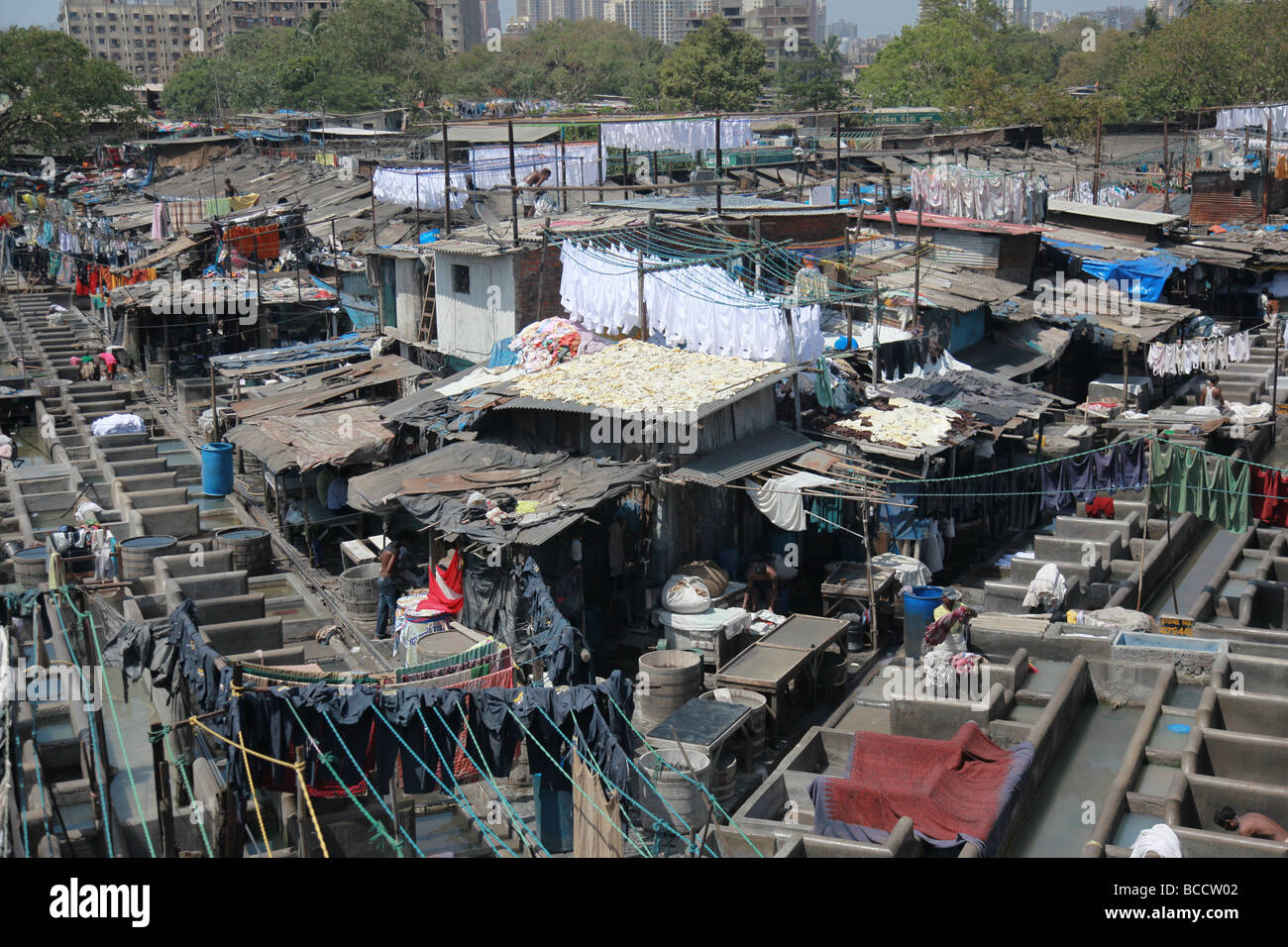 Dhobi Ghat open air laundry, Mumbai, India Stock Photo - Alamy
