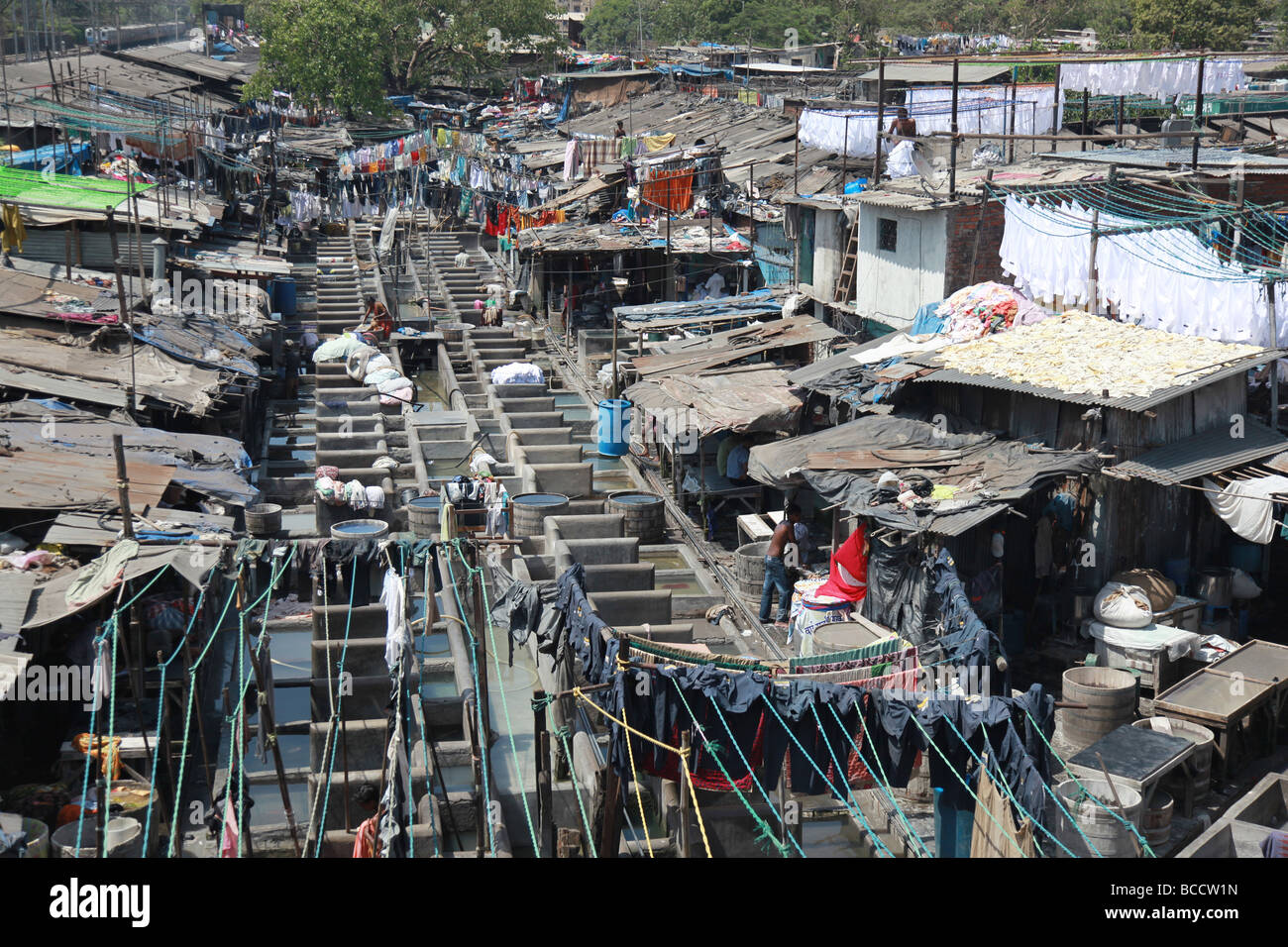 Dhobi Ghat open air laundry, Mumbai, India Stock Photo - Alamy