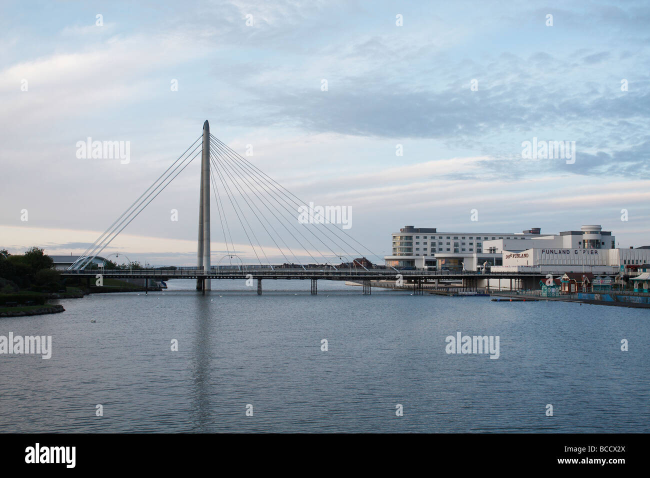 marine lake road bridge southport merseyside Stock Photo - Alamy