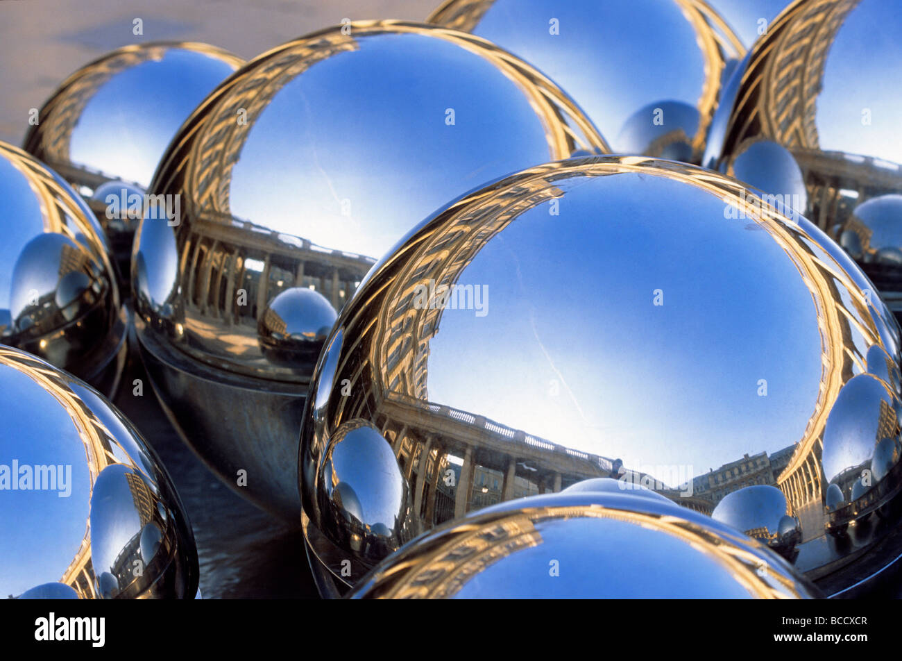 France, Paris, Palais Royal, spheres sculpture by Paul Bury Stock Photo ...