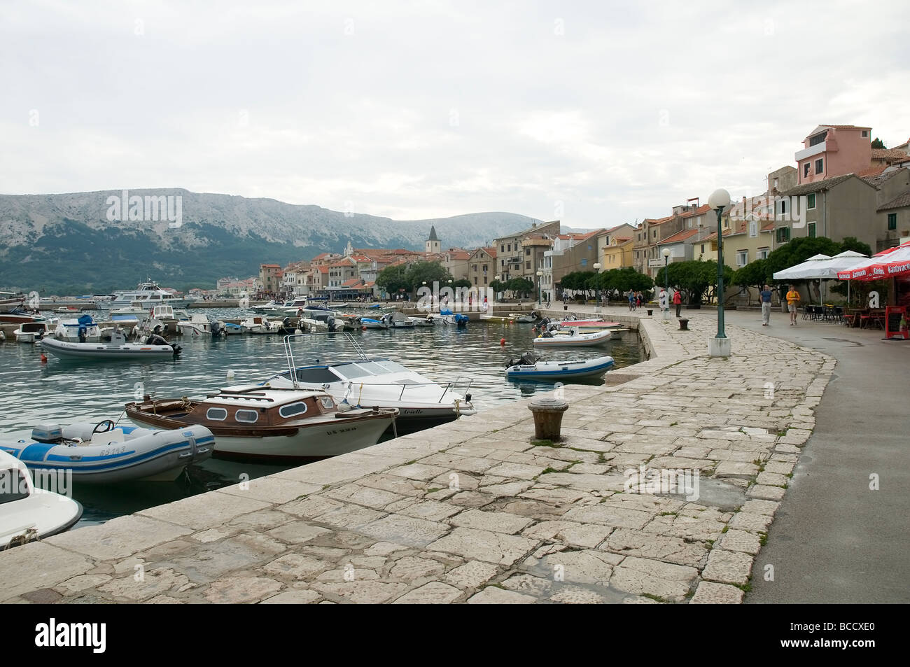 the seafront in Baska Stock Photo - Alamy