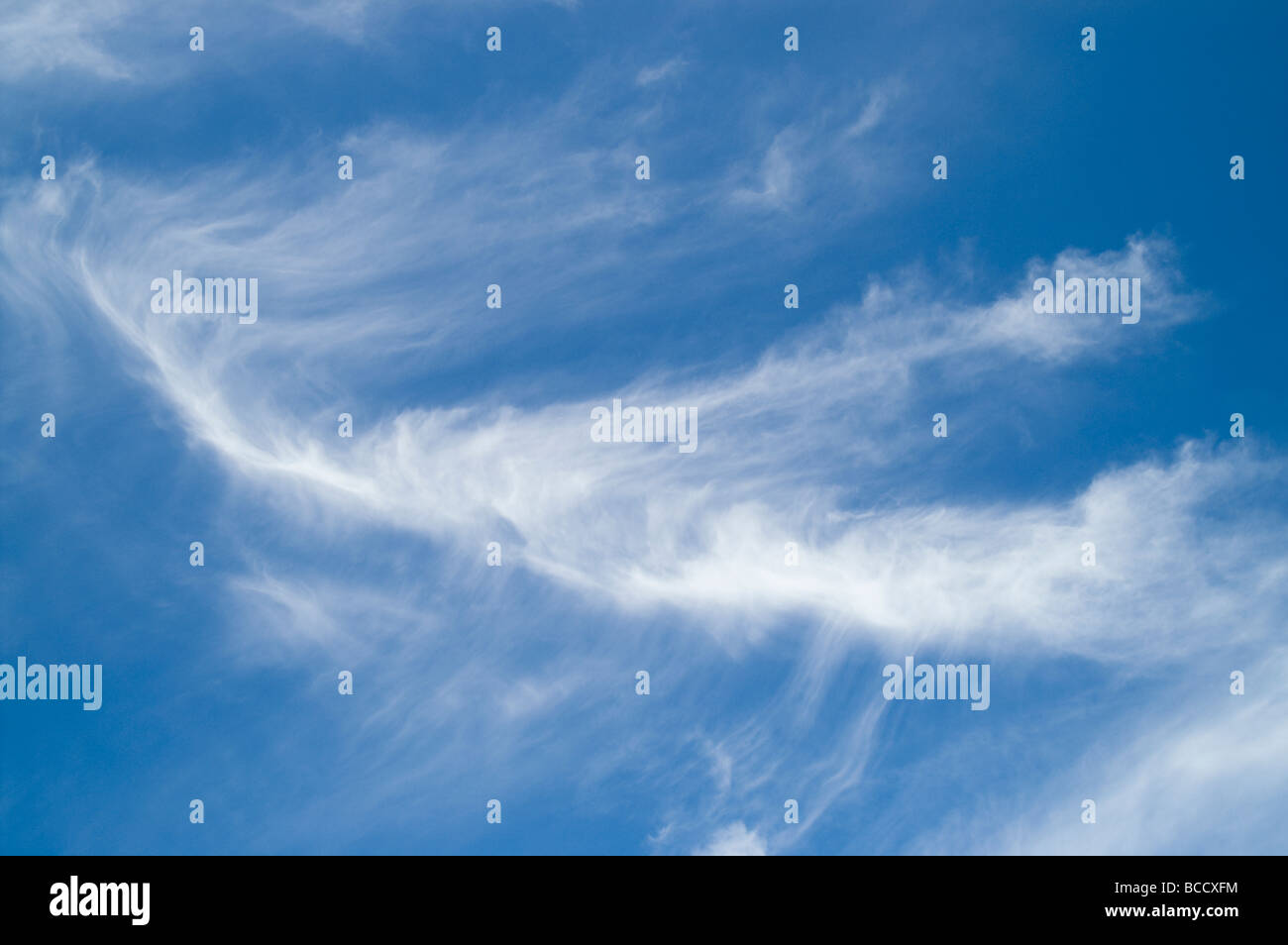 Streaky white clouds against blue sky suitable for background Stock ...