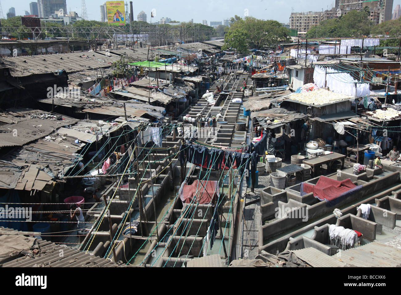 Dhobi Ghat open air laundry, Mumbai, India Stock Photo - Alamy