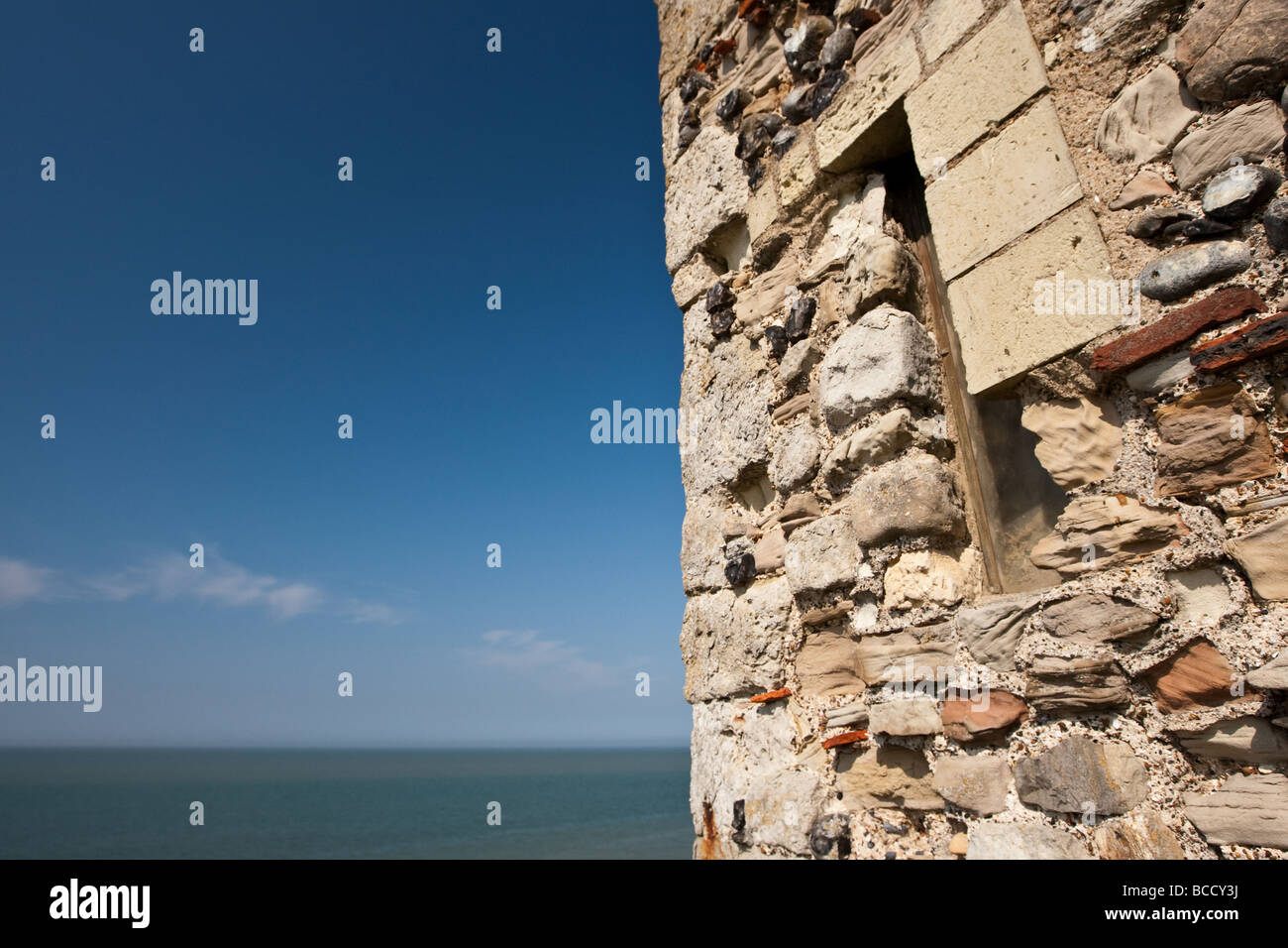 Reculver towers and roman ruins of roman fort hi-res stock photography ...