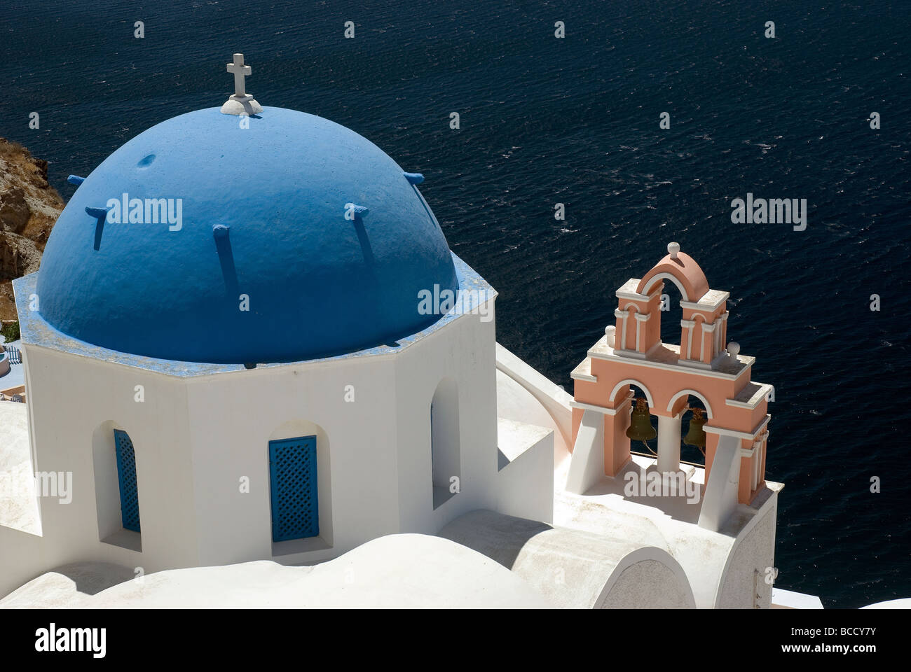 Church Building In Oia Santorini Stock Photo - Alamy
