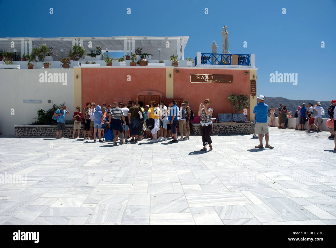 Main Square in Oia Stock Photo - Alamy