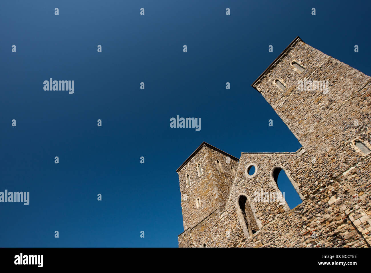 Reculver Castle Towers and Roman Fort in South-East Kent Stock Photo ...