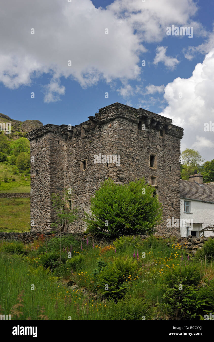 Pele tower, Kentmere Hall Farm. Kentmere, Lake District National Park ...