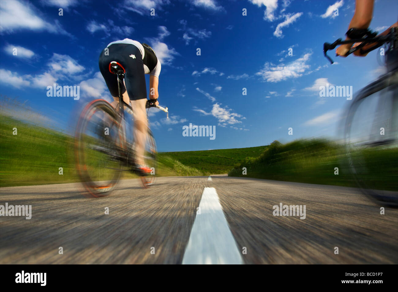 World Quadrathlon champion 2008 - Andrew Byatt cycles past on the ...