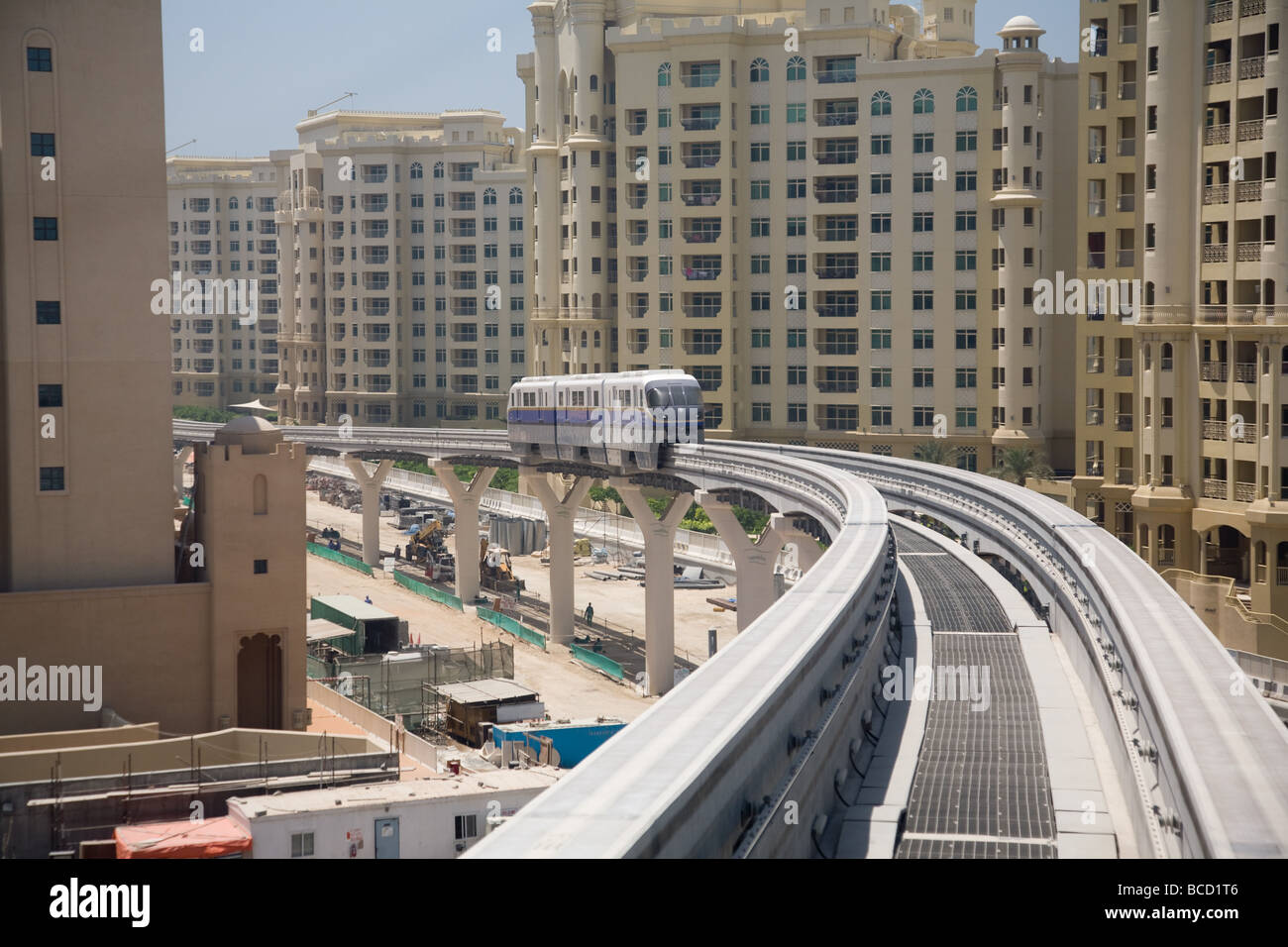 Dubai Palm Jumeirah Monorail Train and Track UAE Stock Photo - Alamy