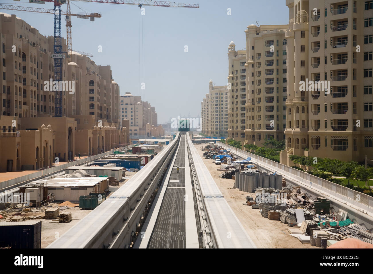 Dubai Palm Jumeirah Monorail Train and Track UAE Stock Photo - Alamy