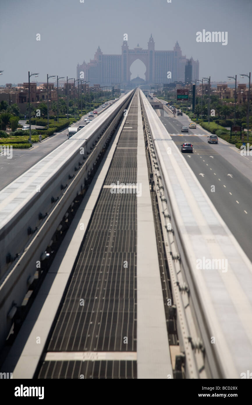 Dubai Palm Jumeirah Monorail Train and Track UAE Stock Photo - Alamy