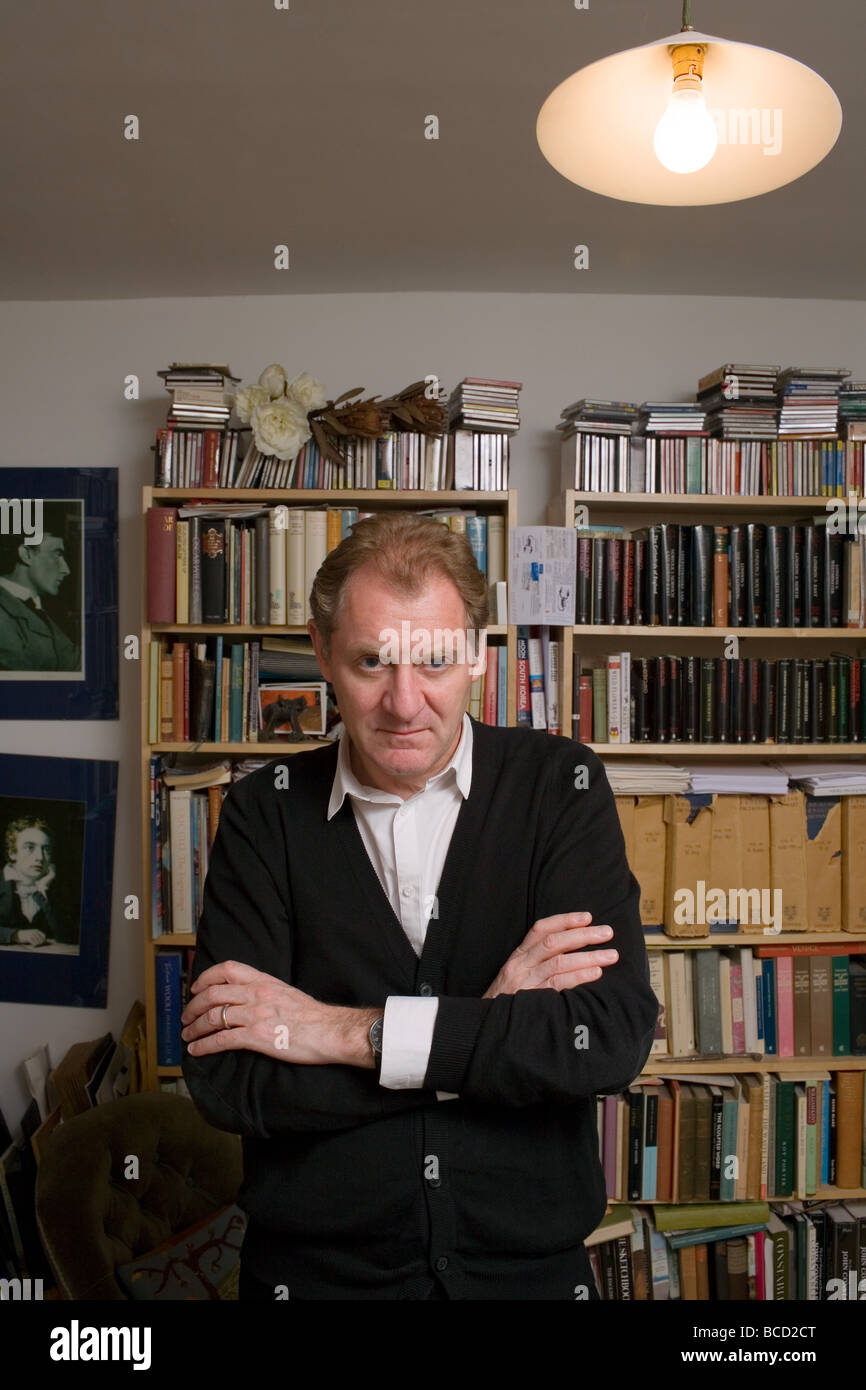 Poet Andrew Motion in the study where he works at his North London Home ...
