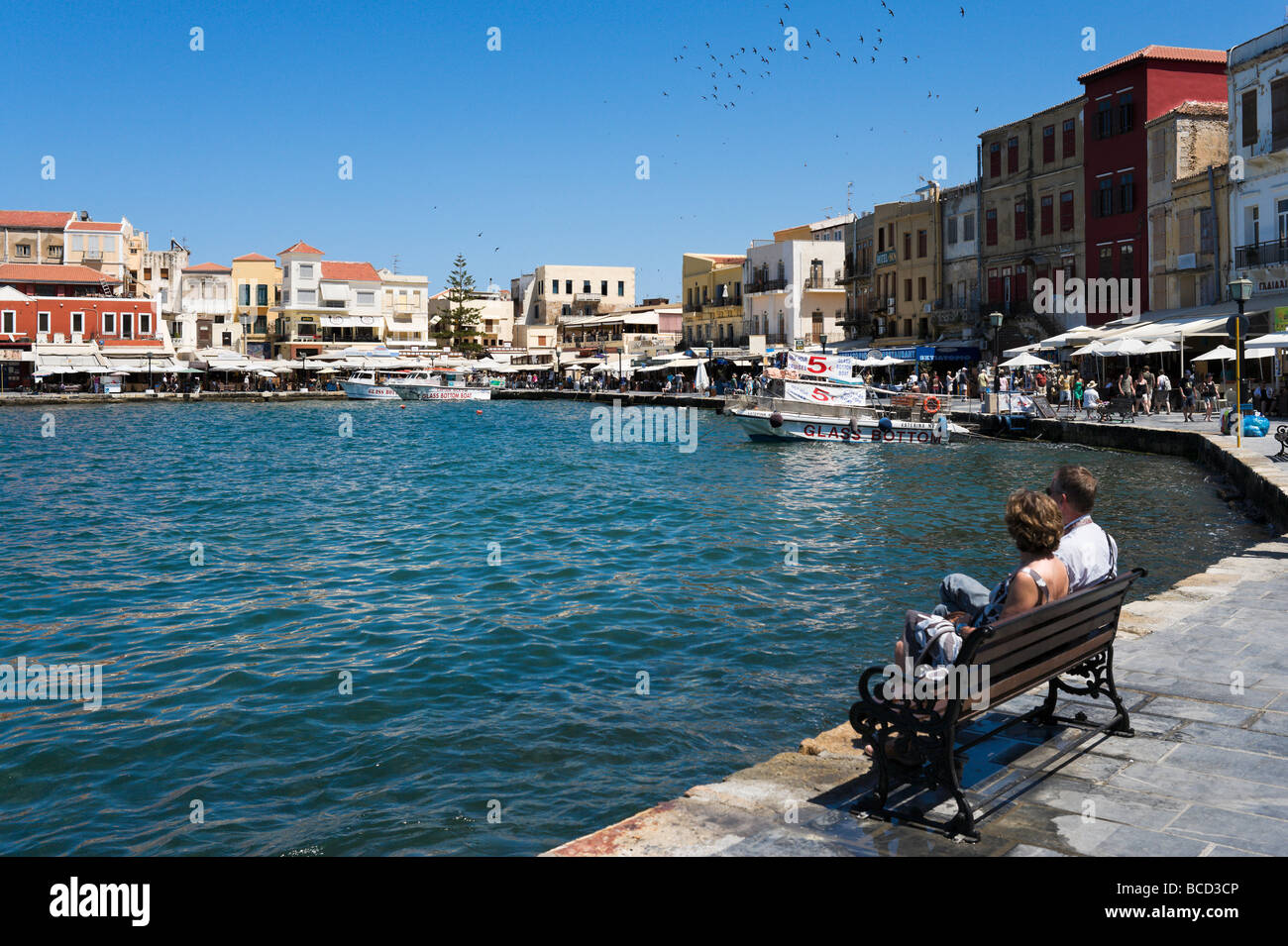 Old Venetian Harbour, Chania, North West Coast, Crete, Greece Stock ...