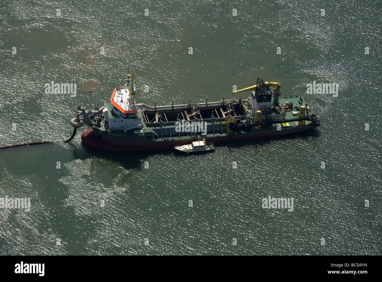 The Dredger Shore Way working off the Port of Felixstowe UK Stock Photo ...