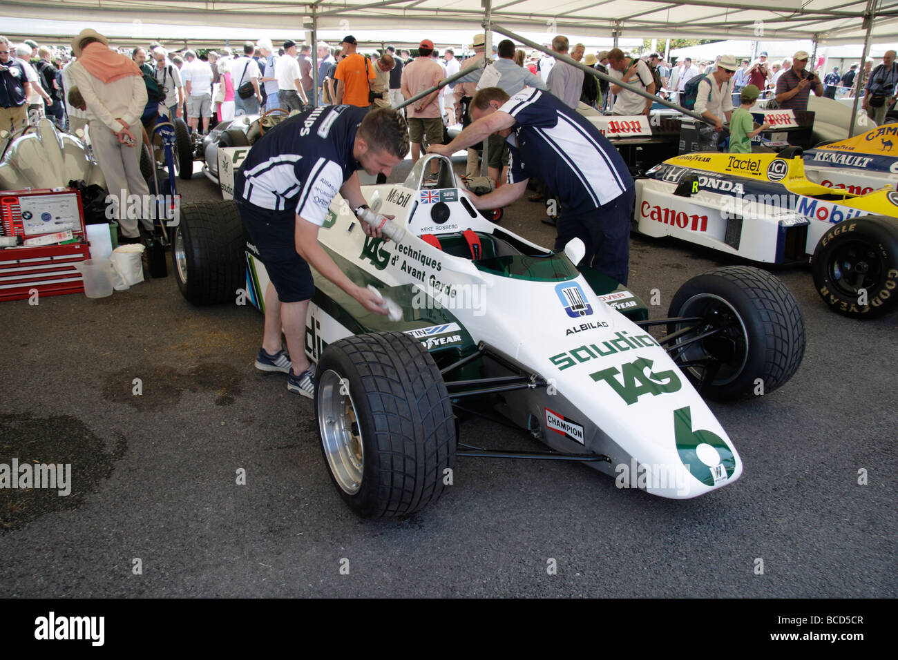 A 1982 Williams-Cosworth FW08 Formula One car, driven by Keke Rosberg ...