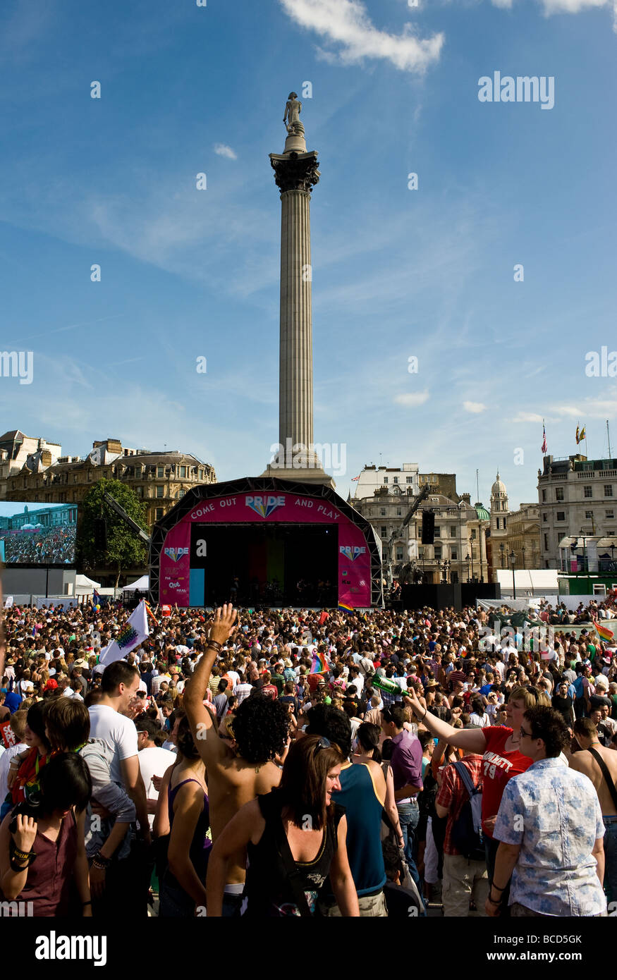 Gay Pride celebrations in Trafalgar Square in London Stock Photo - Alamy
