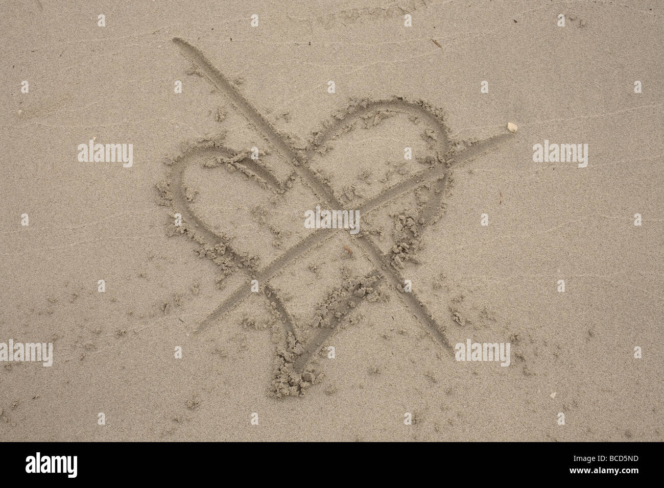 heart on sand Stock Photo - Alamy