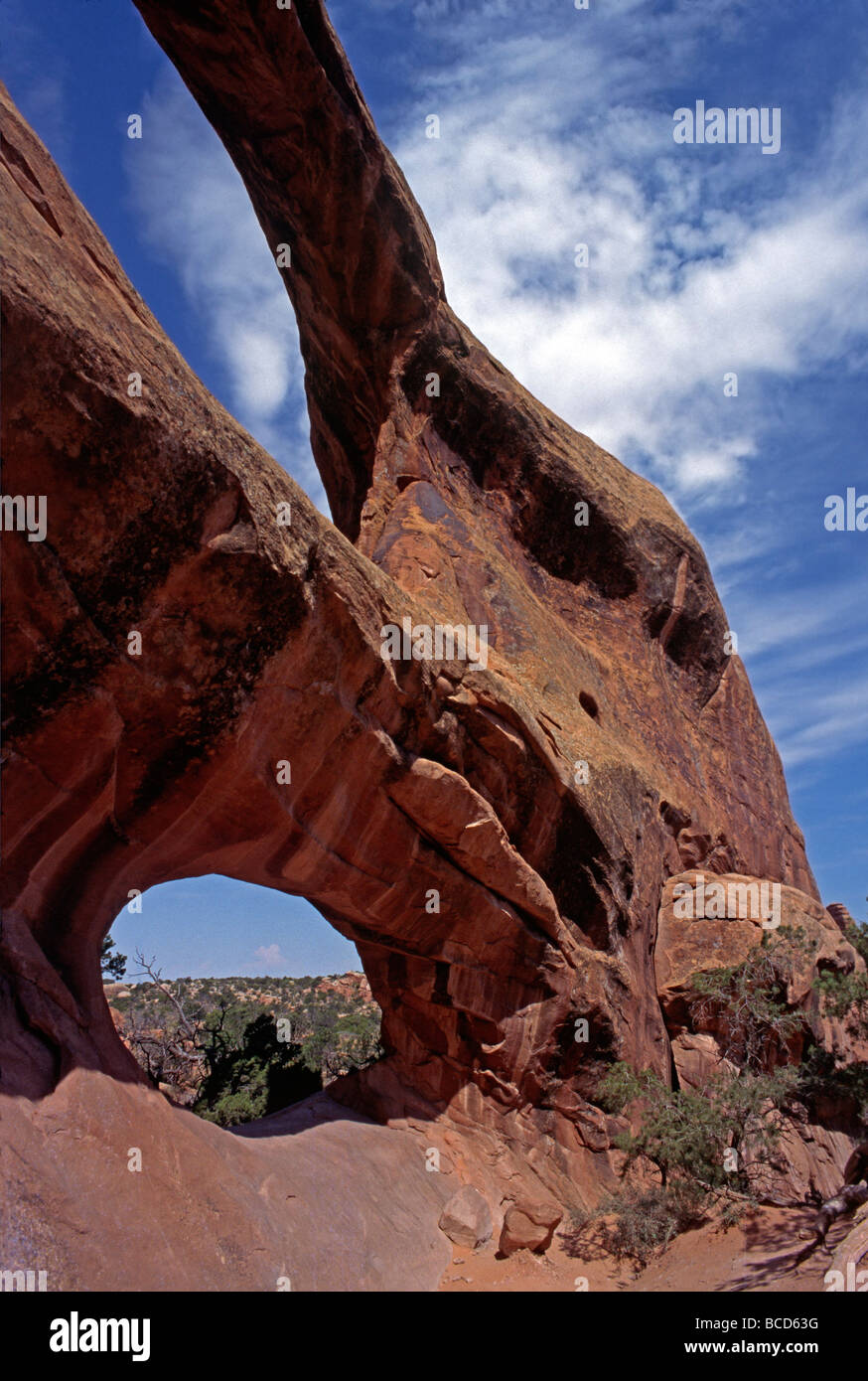 DOUBLE O ARCH in THE DEVILS GARDEN ARCHES NATIONAL PARK UTAH Stock ...