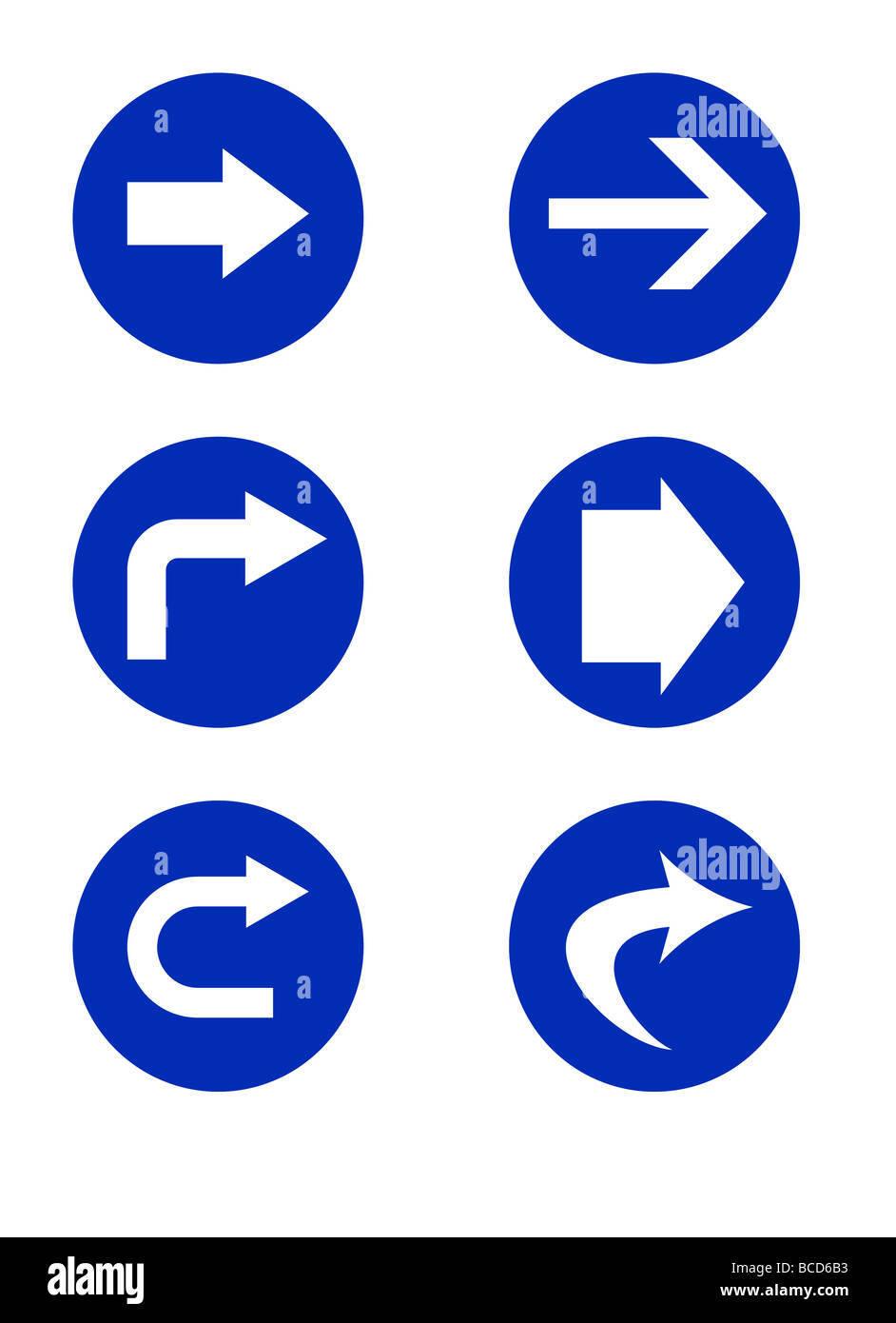 Set of directional road signs with arrows isolated on white background ...