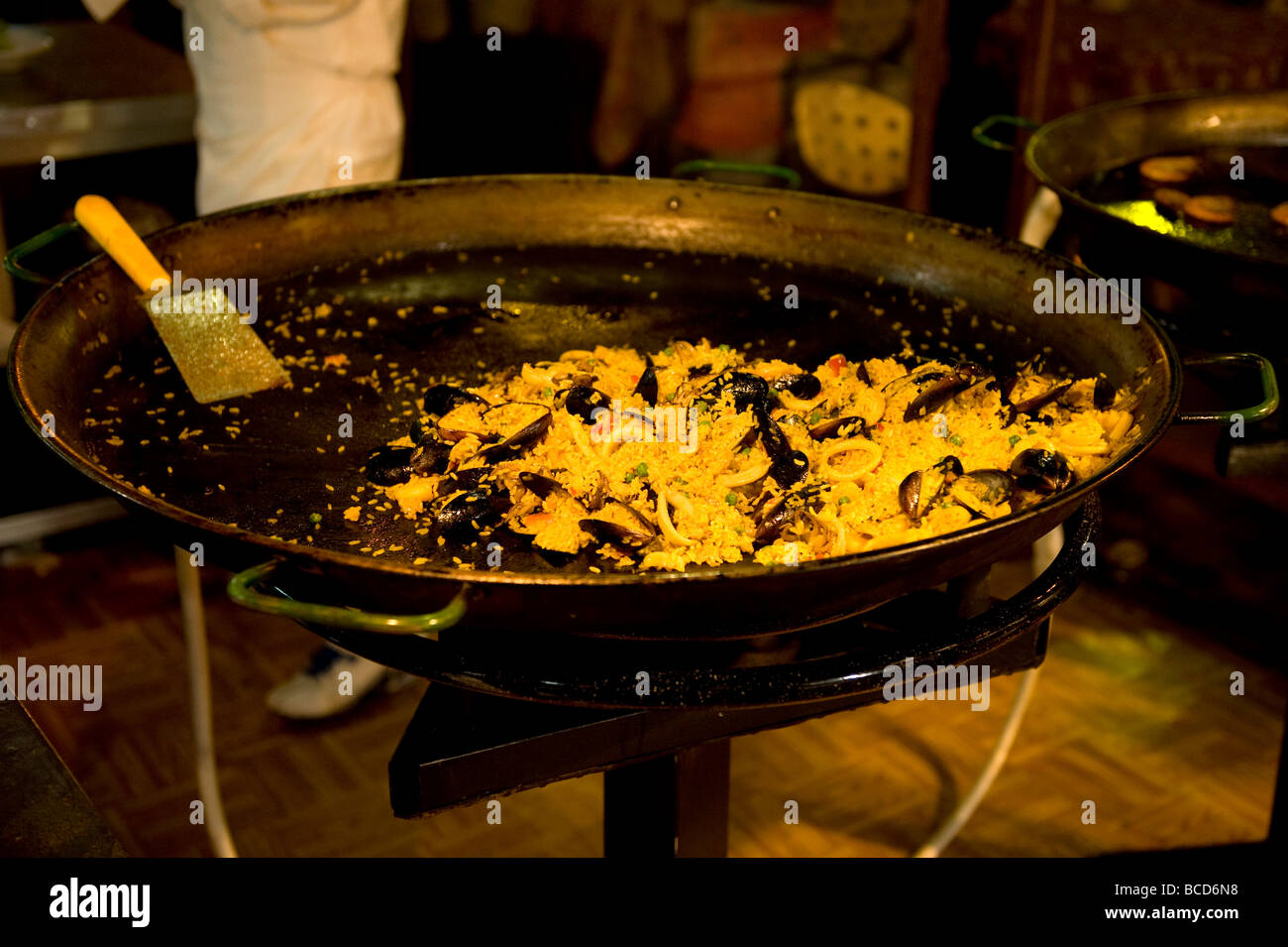 Traditional spanish rice : Paella with seafood Stock Photo - Alamy