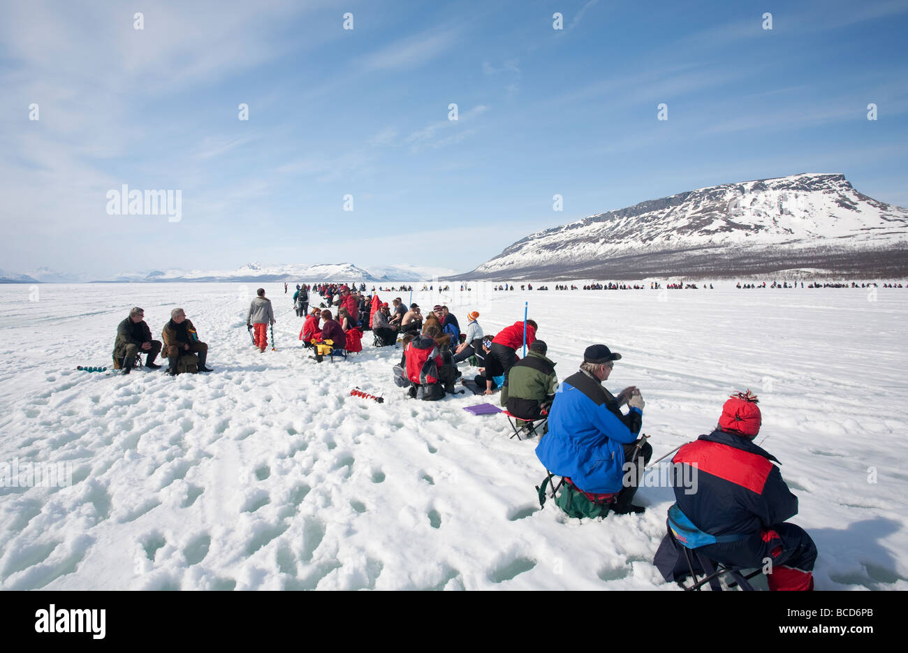 Vain kaksi kalaa ( Only two fish ) ice fishing competition competitors ...