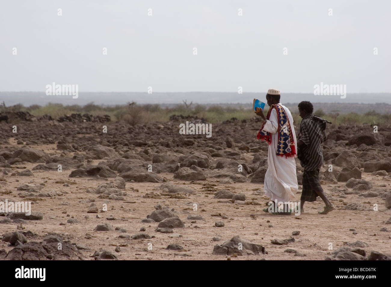 Dubti, Afar region, Ethiopia -- Young Afar man walking home with the ...