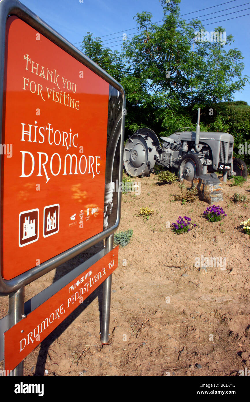 Ferguson tractor on display by the roadside in Dromore, County Down, in ...