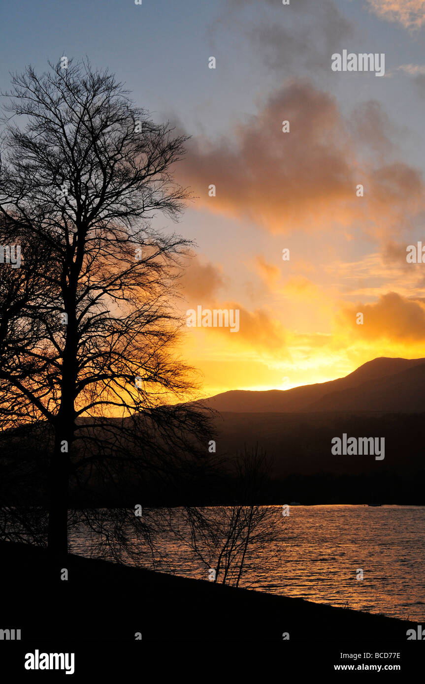 Sunset over Coniston Water Stock Photo - Alamy