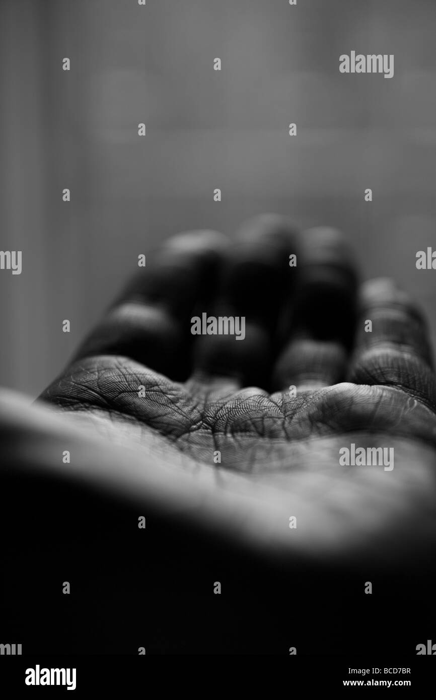 Hand open palm Black and White Stock Photos & Images - Alamy