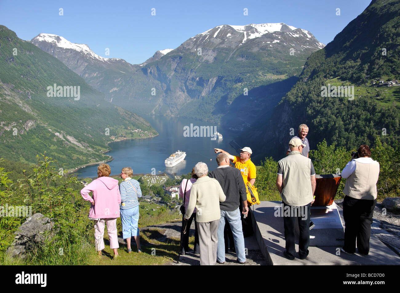 Geiranger Fjord panorama, Flydalsjuvet Viewport, Geiranger, More og ...