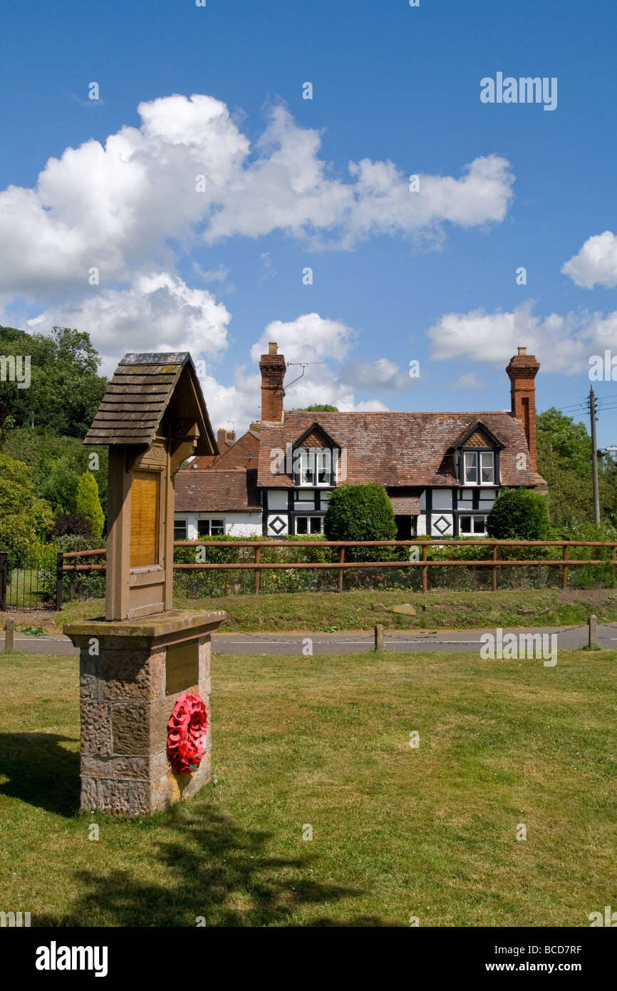 Worfield War Memorial and Village Green, Shropshire, England Stock ...
