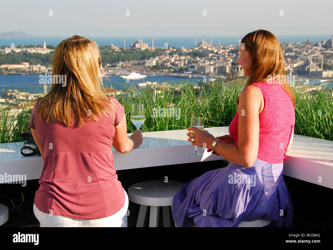 ISTANBUL, TURKEY. Mikla rooftop bar at the Marmara Pera Hotel in ...