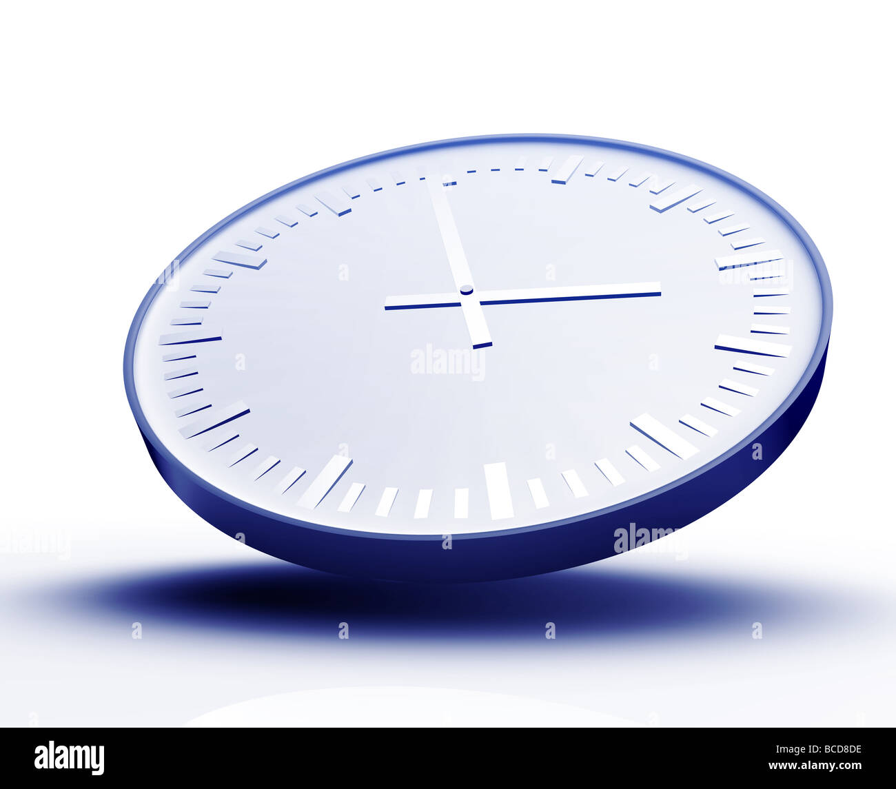Floating colored clock illustration plain elegant style Stock Photo - Alamy