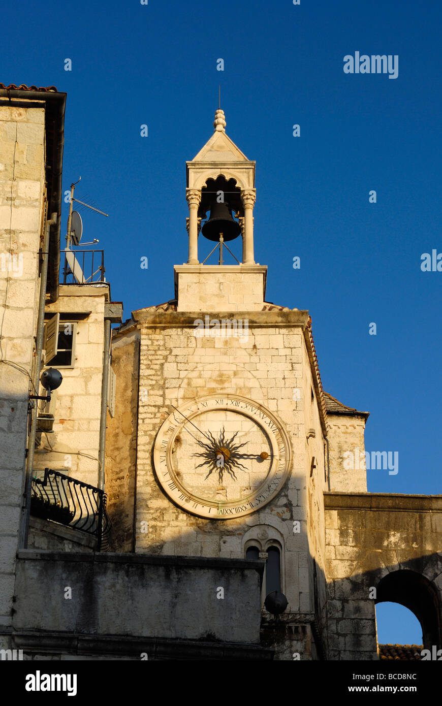 The Clock Tower above the Iron Gate in Split on Dalmatian Coast of ...