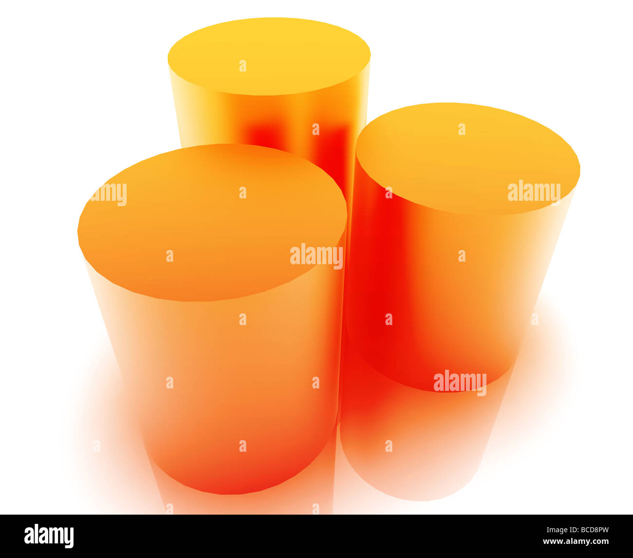 Database storage technology abstract illustration with 3d cylinders ...
