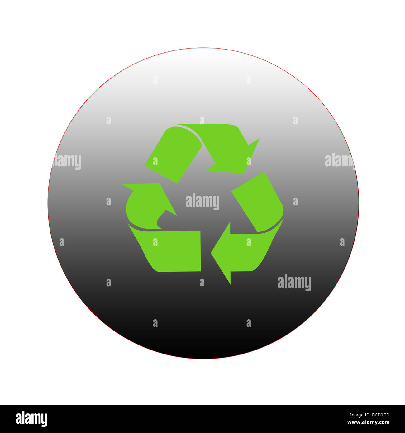 Recycling button isolated over white background Stock Photo - Alamy