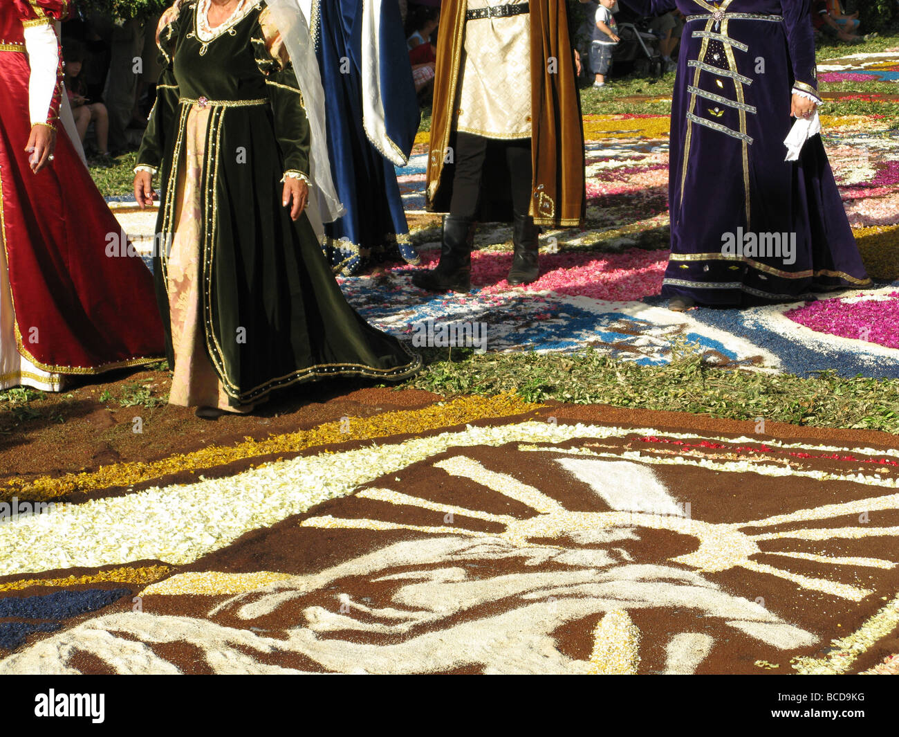 historic procession at carnival infiorata flowers petals designs ...