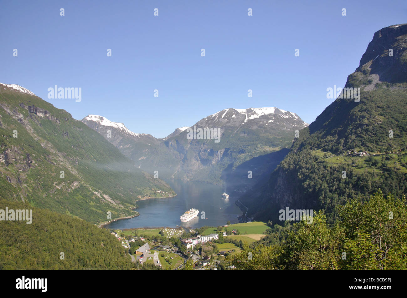 Geiranger Fjord panorama, Flydalsjuvet Viewport, Geiranger, More og ...