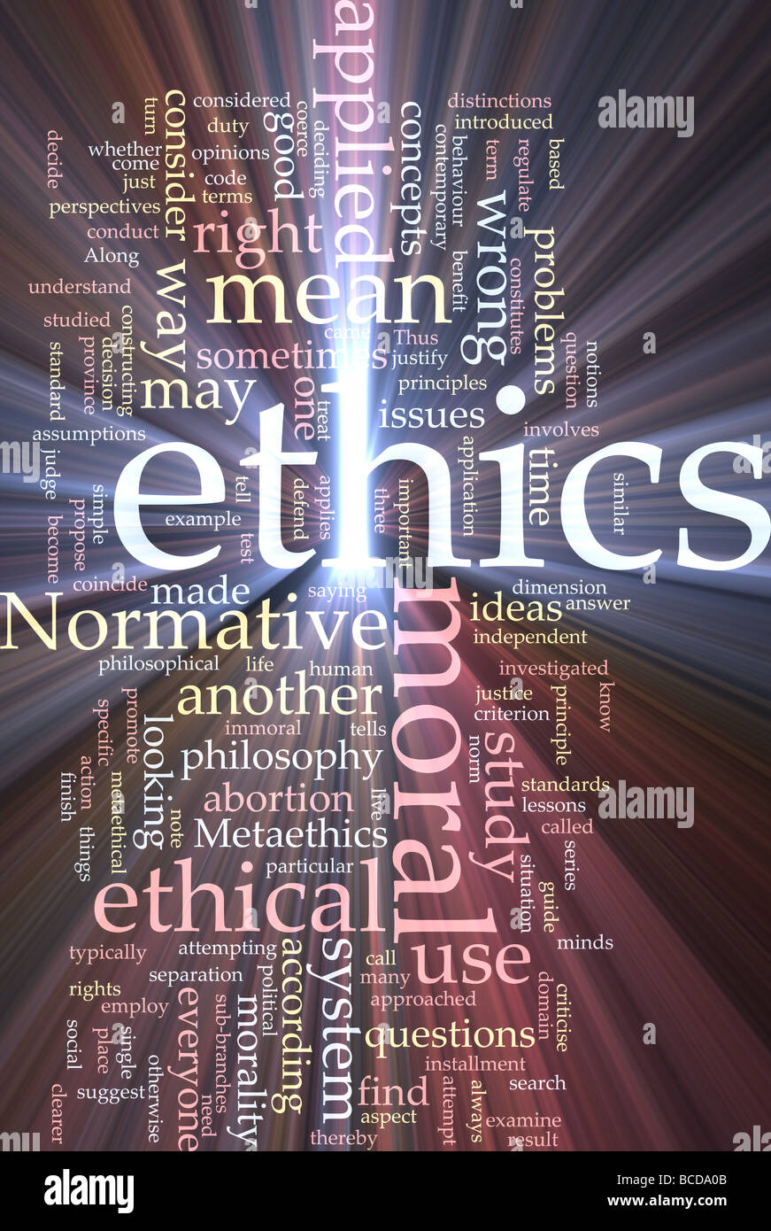 Word cloud concept illustration of moral ethics glowing light effect ...