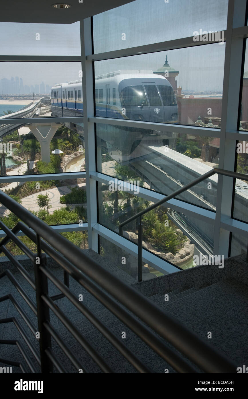 Dubai Palm Jumeirah Monorail Train and Track UAE Stock Photo - Alamy