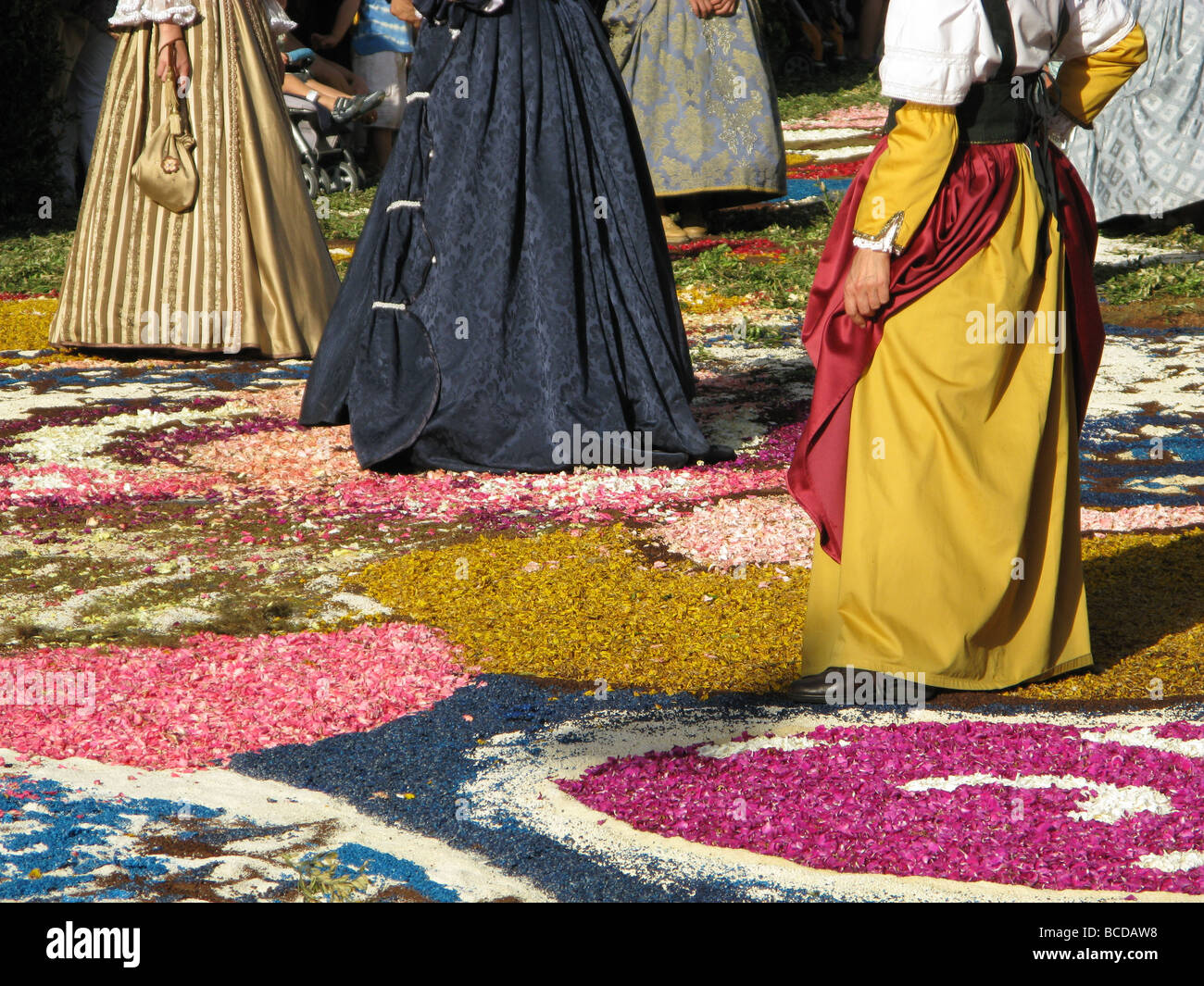 historic procession at carnival infiorata flowers petals designs ...