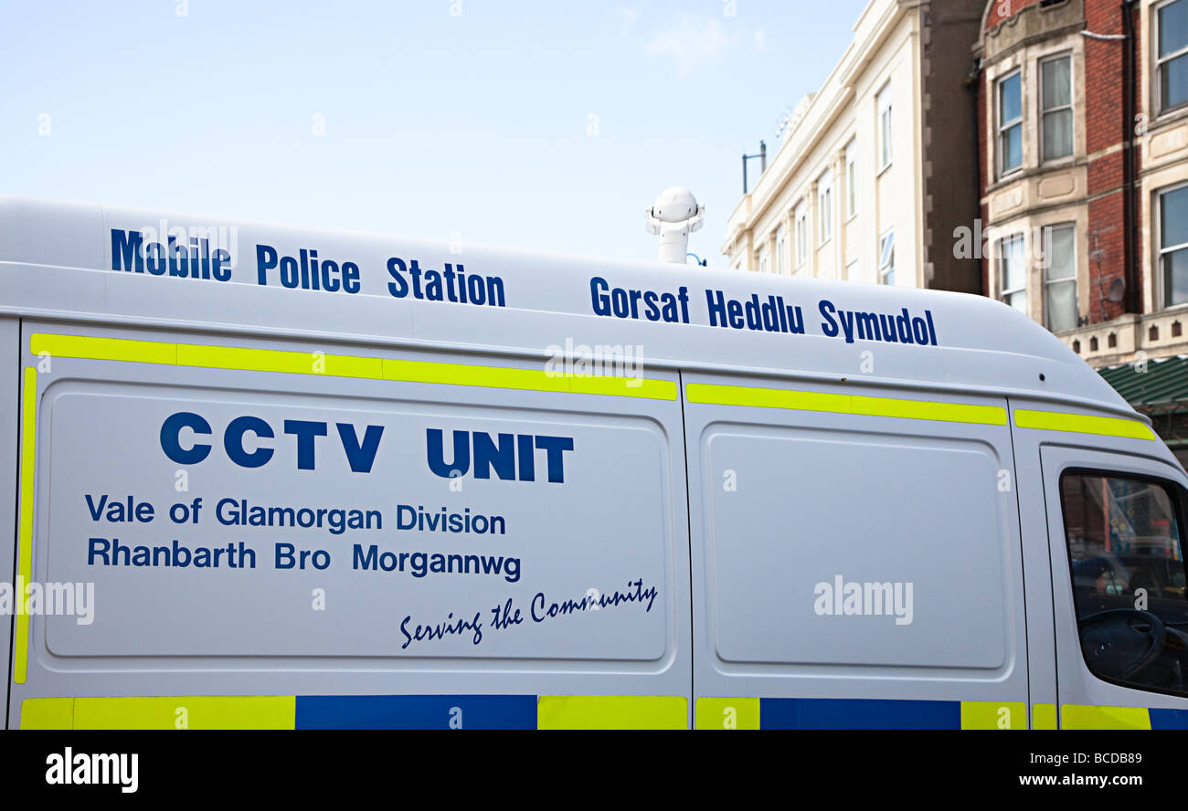 Mobile police station with CCTV unit Wales UK Stock Photo - Alamy