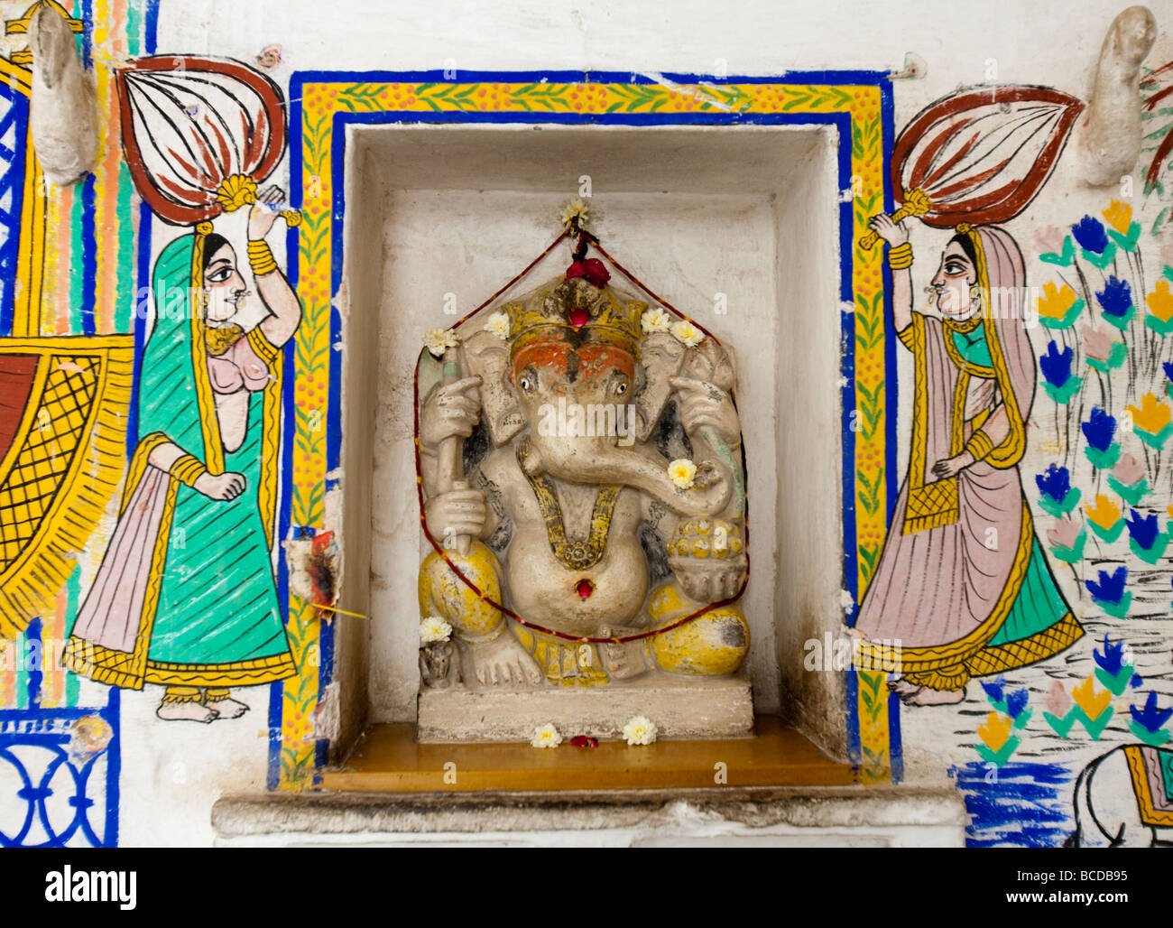 A Sculpture Of Ganesh In The City Palace Udaipur Rajasthan India Stock ...