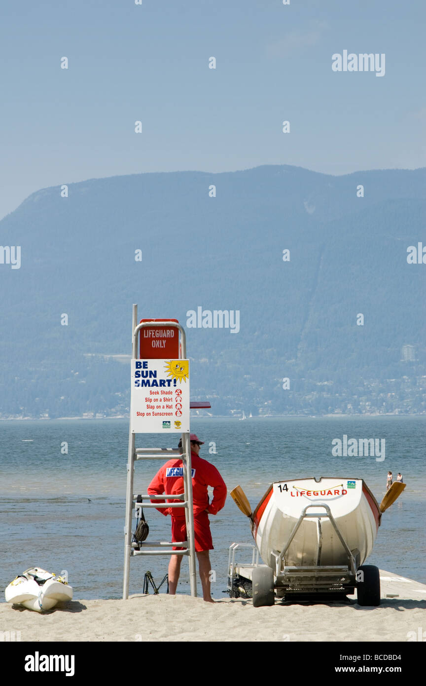 Lifeguard on duty, Jericho Beach, Vancouver, British Columbia, Canada ...