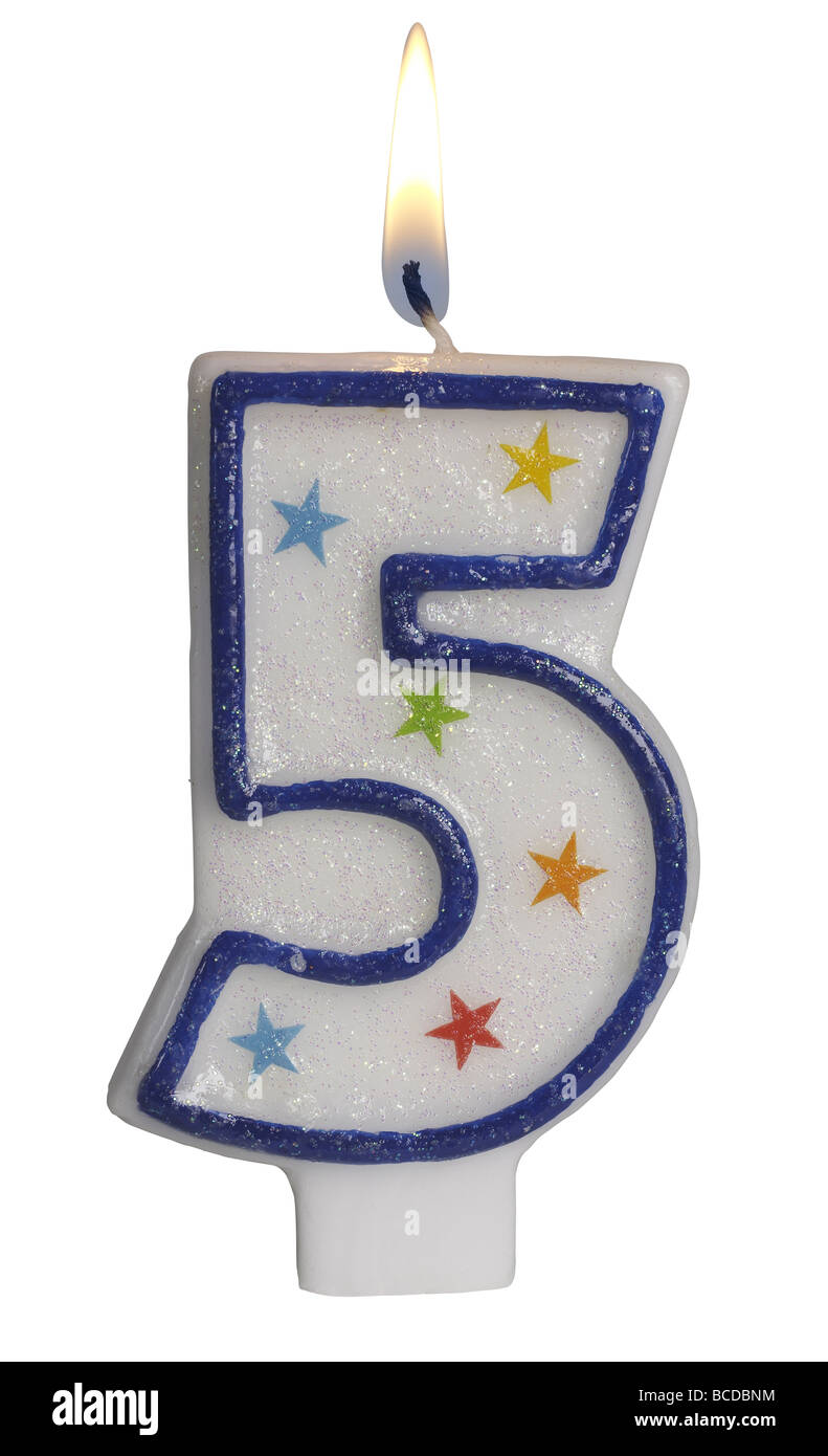 Number 5 birthday candle Stock Photo - Alamy