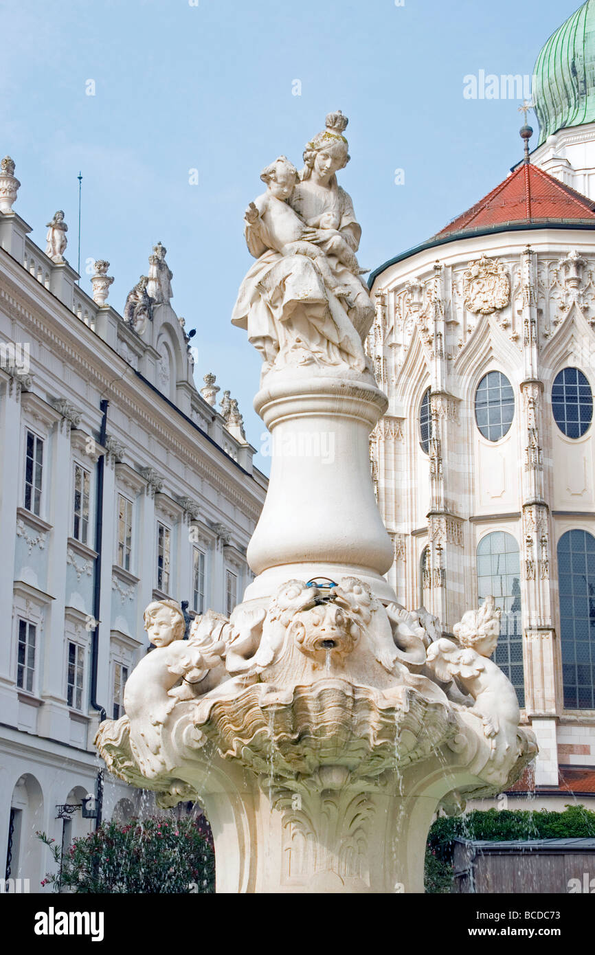 Residenz Platz (Bishop's Residence) Fountain near St Stephan Cathedral ...