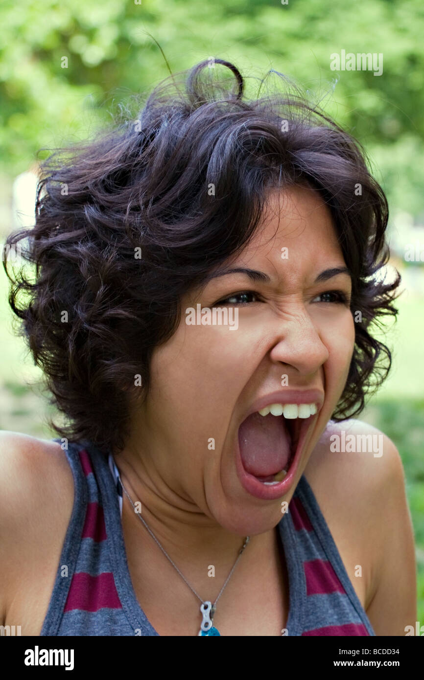 Angry Girl Screaming Stock Photo - Alamy