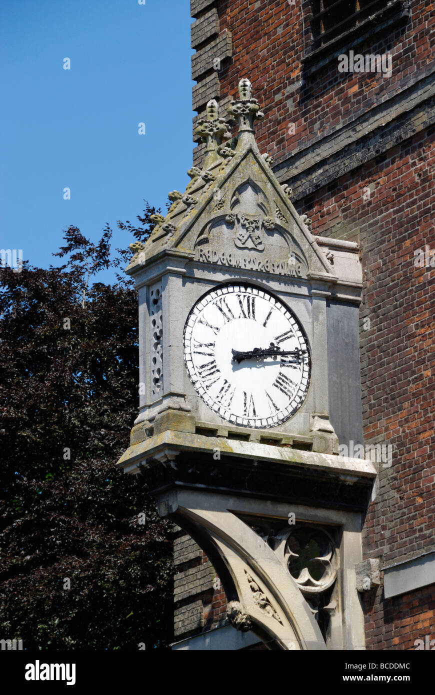 Clock on exterior of St Peter's Church Colchester Essex England UK ...