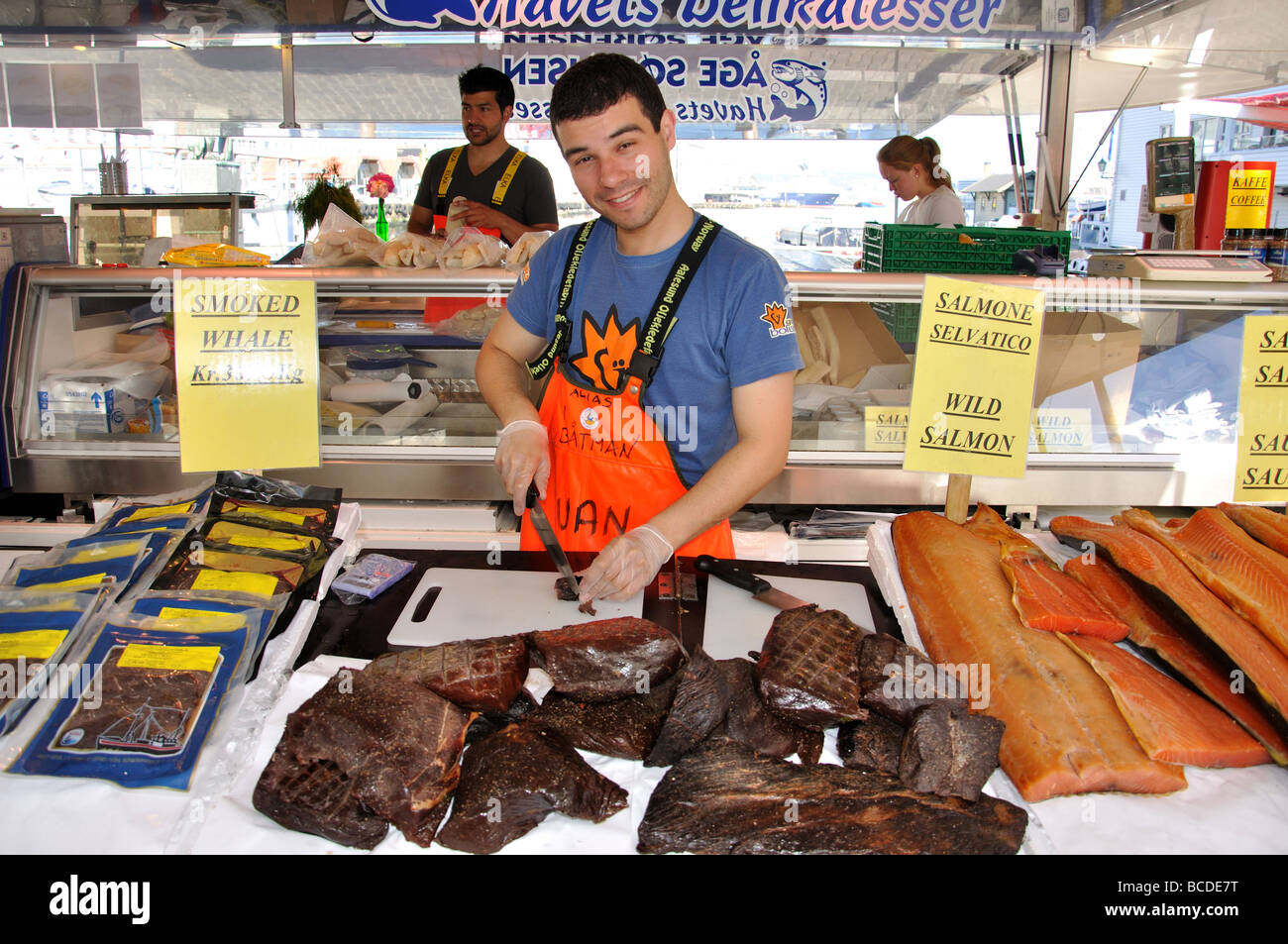 Fish for sale at The Fish Market, Torget, Bergen, Hordaland, Norway ...